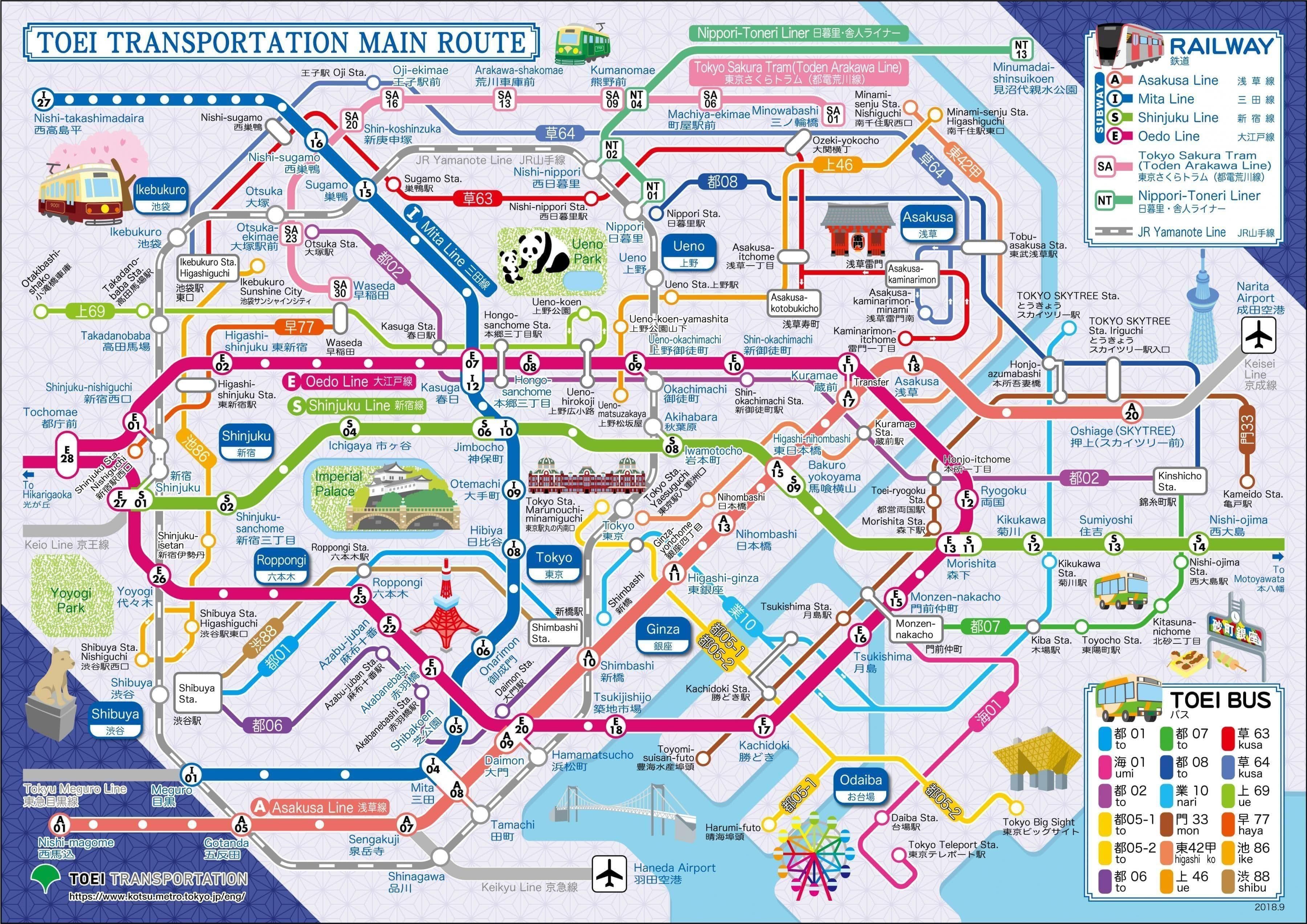 Map Of Tokyo Bus Bus Routes And Bus Stations Of Tokyo